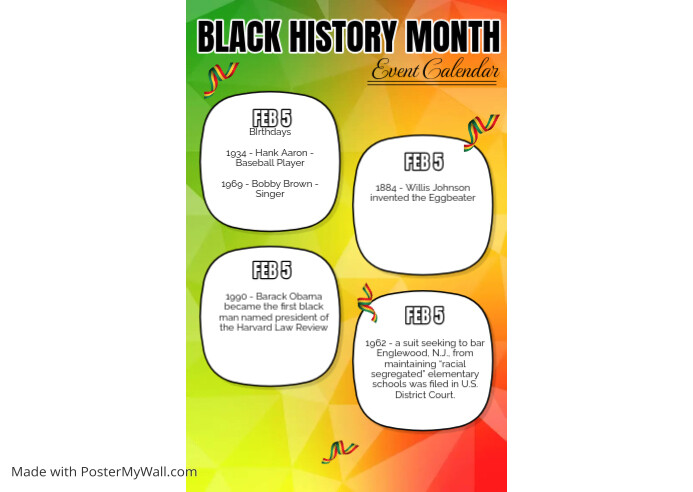 Black History Month, Event Calendar | PosterMyWall