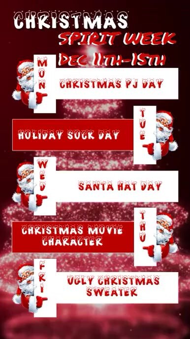 Copy of christmas spirit week, xmas spirit week | PosterMyWall