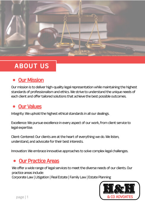 Company Document About Us profile cover Page Design Template | PosterMyWall