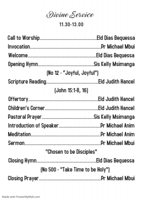 Divine Service Schedule | PosterMyWall