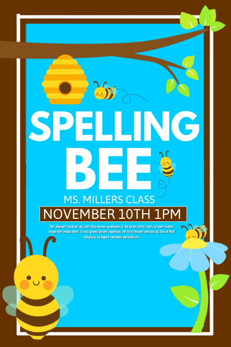 Spelling Bee Template | PosterMyWall