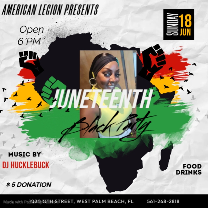 Juneteenth Black Party Post Template | PosterMyWall