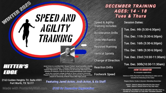Speed & Agility Training | PosterMyWall
