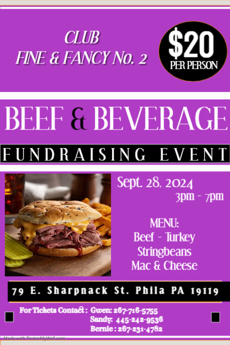 Beef and beer fundraiser | PosterMyWall