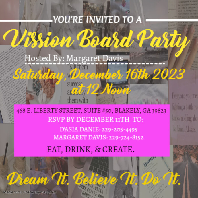 Copy of Vision board,vision board party | PosterMyWall