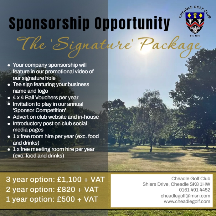 Signature Sponsorship Package (1) | PosterMyWall