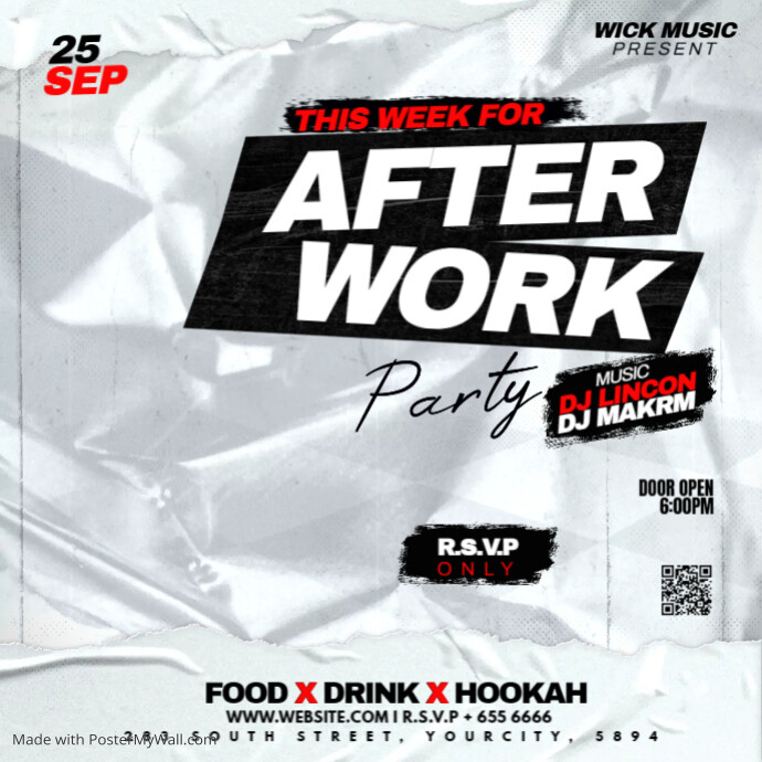 After Work Night Party flyer | PosterMyWall