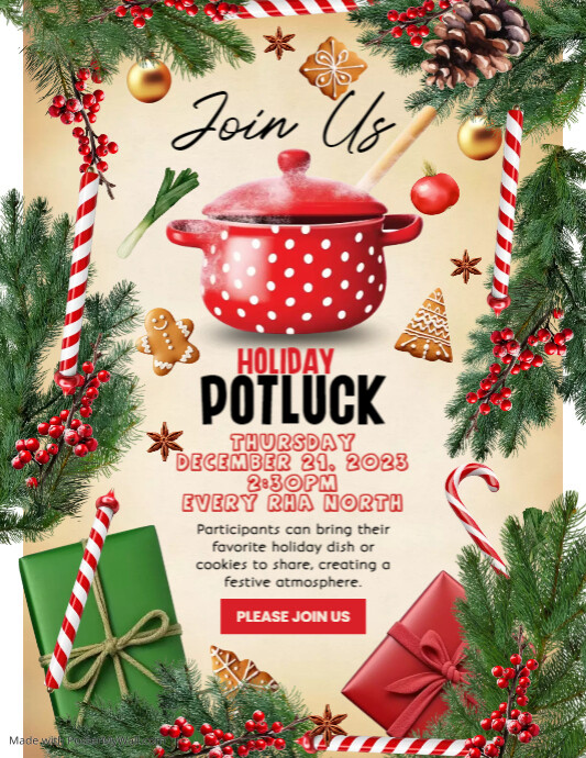 Secret Santa Potluck Gift Exchange Template | PosterMyWall