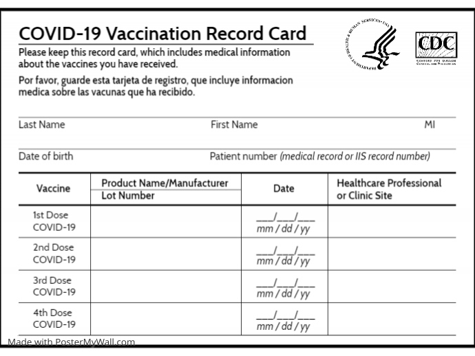 Copy of Covid-19 Vaccination Record Card Template | PosterMyWall