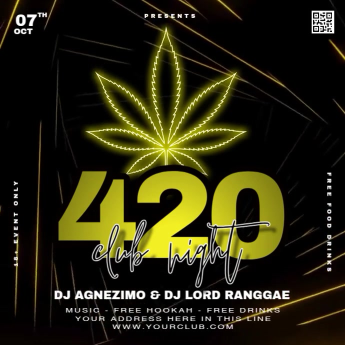 Plantilla de 420 Club Night | PosterMyWall