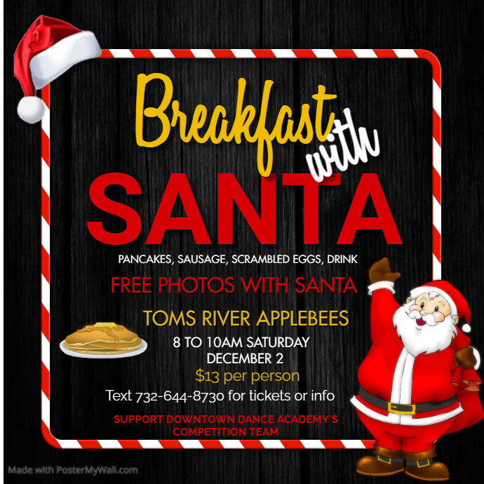 Copy of Christmas,breakfast with santa,menu | PosterMyWall
