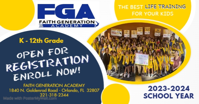 School Open Registration FGA | PosterMyWall