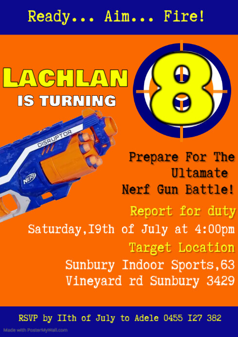Nerf Birthday Invitation 2 | PosterMyWall
