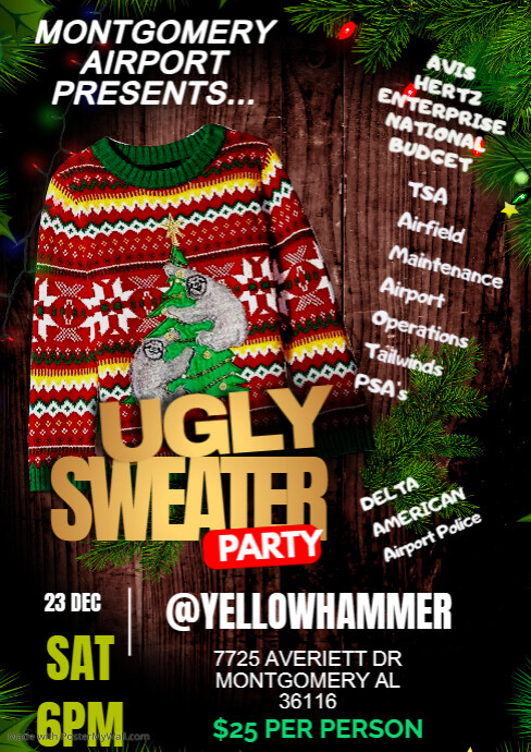 ugly sweater Christmas party | PosterMyWall