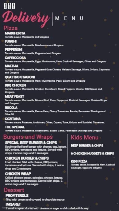 Copy of Black and Yellow Bistro Menu Design | PosterMyWall