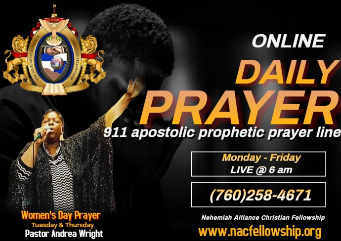 2022 Prayer Line Flyer Pastor Wright | PosterMyWall