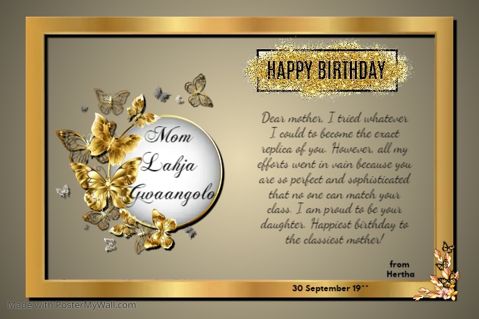 HAPPY BIRTHDAY MOM | PosterMyWall