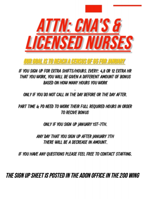 CNA BONUS FLYER | PosterMyWall