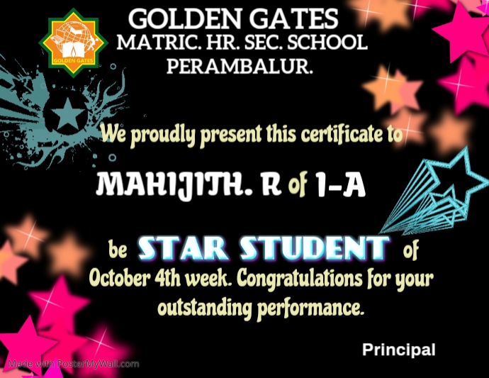 Copy of Star Student Award | PosterMyWall