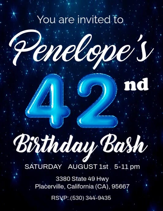 42nd bday Template | PosterMyWall