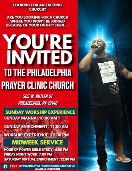 Blue Sunday Service Invitation (1) | PosterMyWall