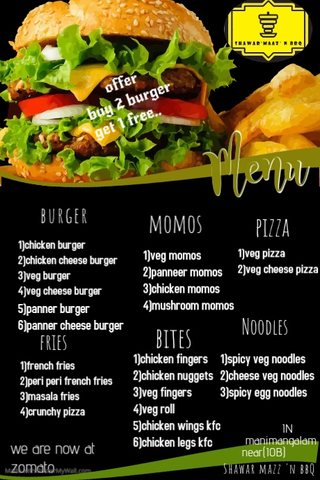 Copy of simple Food Restaurant Menu Template | PosterMyWall