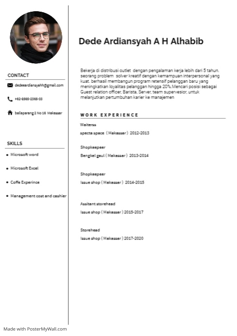 Copy of professional Resume / cv template free | PosterMyWall