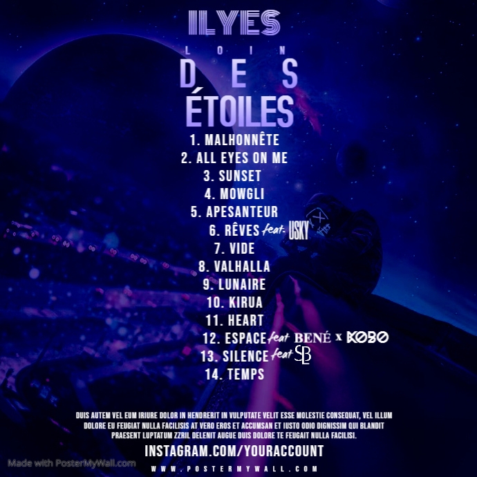 Copie de Rap Trap Tracklist Mixtape Cover Art Template | PosterMyWall