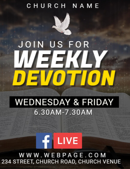 weekly devotion church service | PosterMyWall