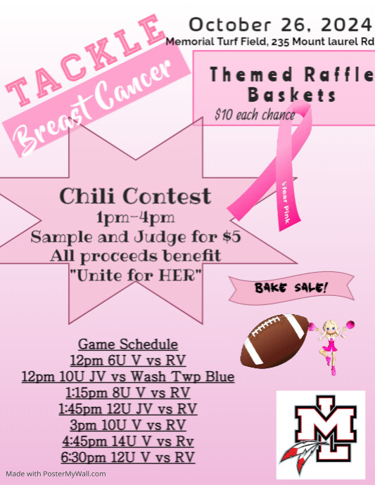 Copy of Breast Cancer Football Game | PosterMyWall