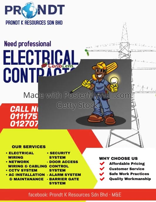 Copy of Electrical Contractor Services Flyer Poster | PosterMyWall