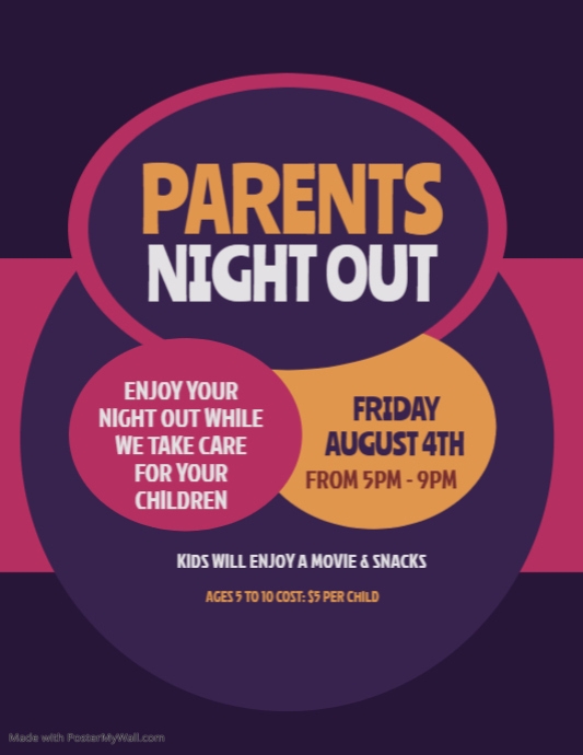 Parents Night Out Flyer | PosterMyWall