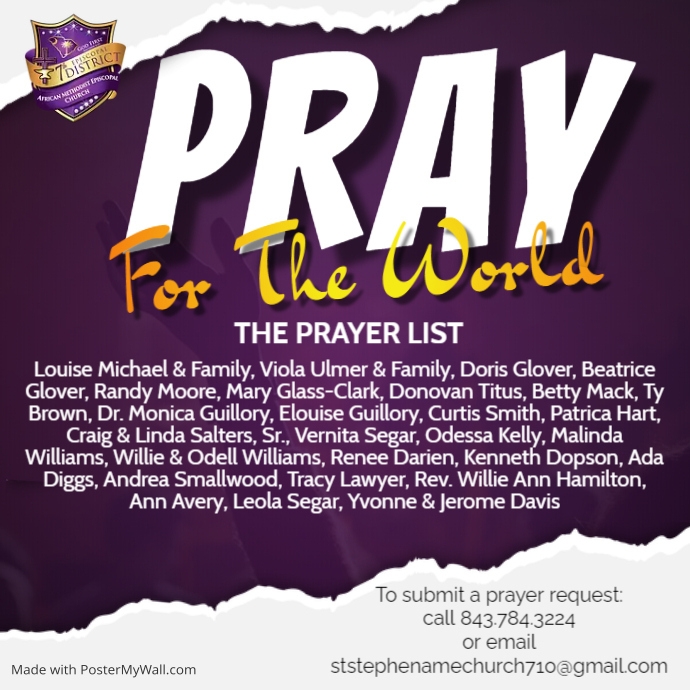 Prayer List | PosterMyWall