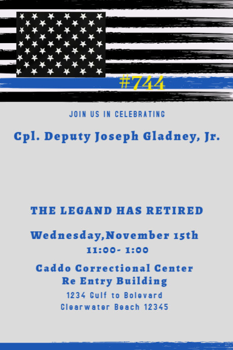 Police Officer Retirement Invitation | PosterMyWall