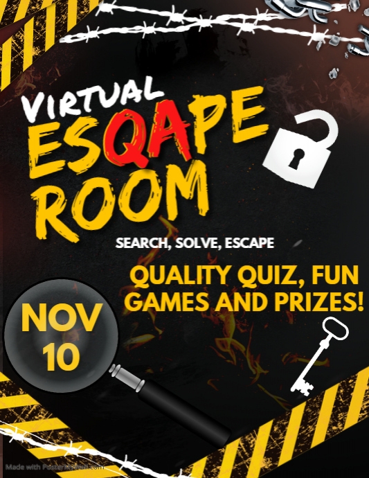Copy of Yellow Escape Room Game Night Flyer | PosterMyWall