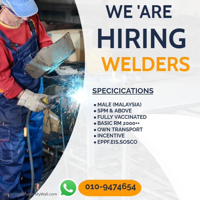 we are hiring welders instagram post banner a | PosterMyWall