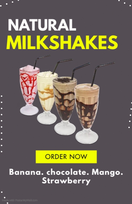 NATURAL MILKSHAKES FLYER (1) | PosterMyWall