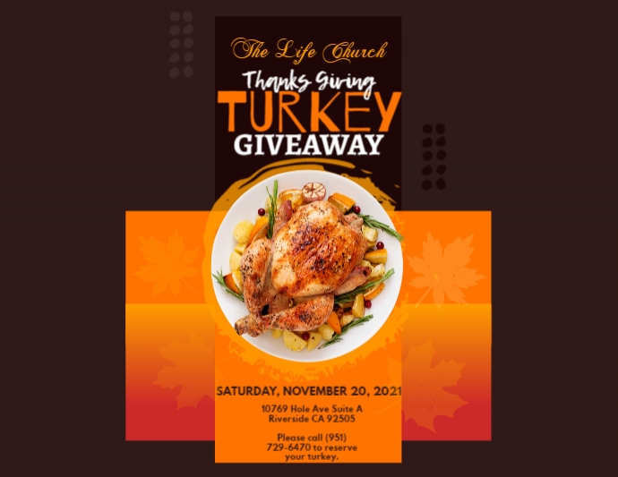 Copy of Thanksgiving Turkey Giveaway Flyer | PosterMyWall