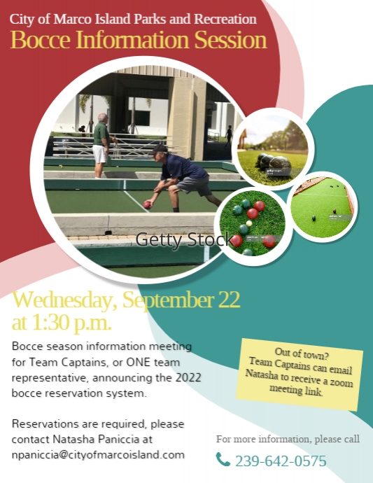 Bocce Information Session 2022 | PosterMyWall