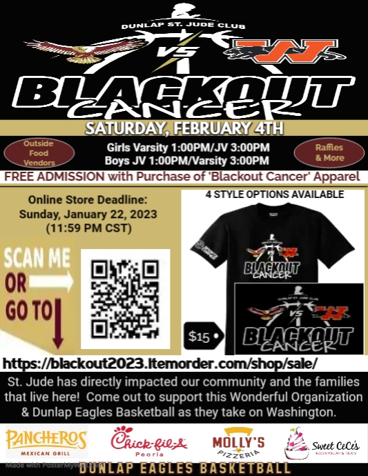 Blackout Cancer T-shirt Flyer 020423 | PosterMyWall