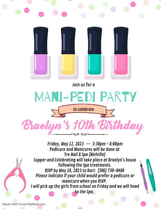 Spa mani pedi birthday invitation | PosterMyWall