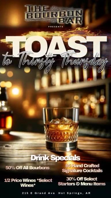 Thursday Drink Bourbon Bar | PosterMyWall