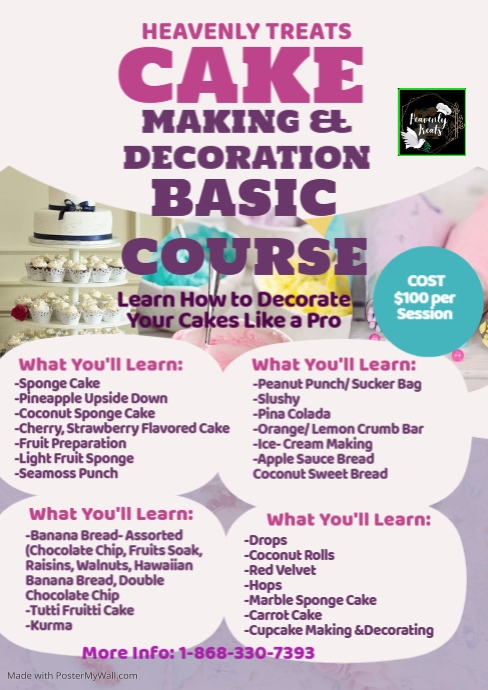 Copy of Cake Decoration Class Flyer | PosterMyWall
