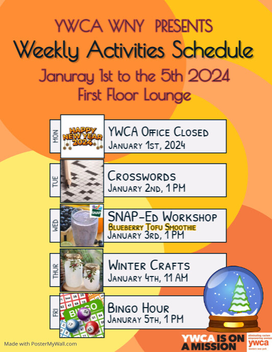 Weekly Activities Schedule (6) | PosterMyWall