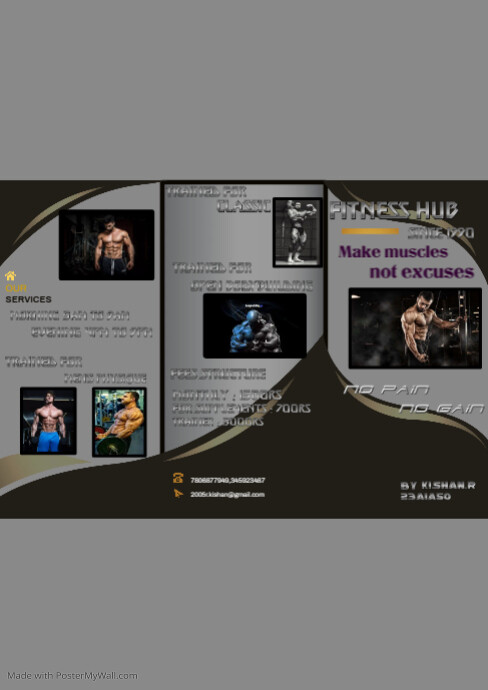 Gym & Fitness brochure | PosterMyWall