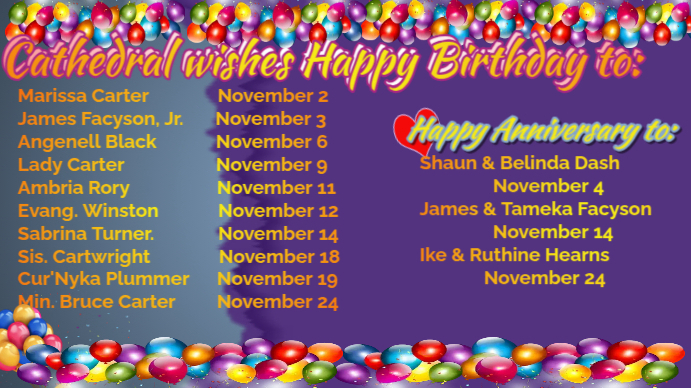 November Birthdays | PosterMyWall