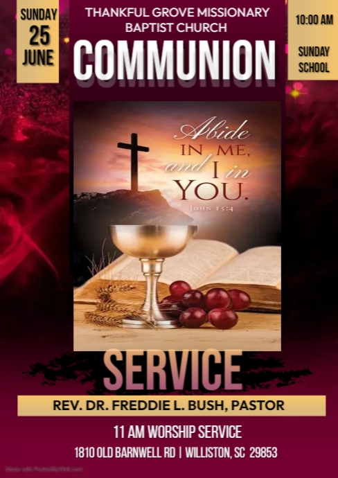 Copy of communion sunday (June) | PosterMyWall