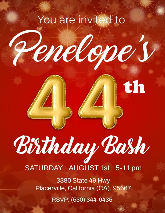 44th bday Template | PosterMyWall