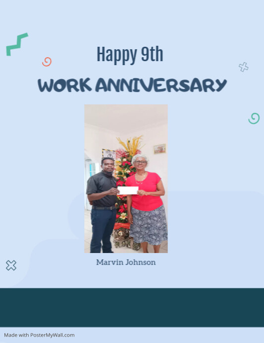 Blue Work Anniversary Wish Instagram Image | PosterMyWall