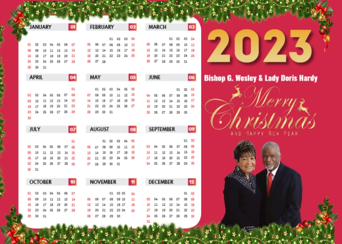 Copy of 2023 Christmas Calendar -red | PosterMyWall